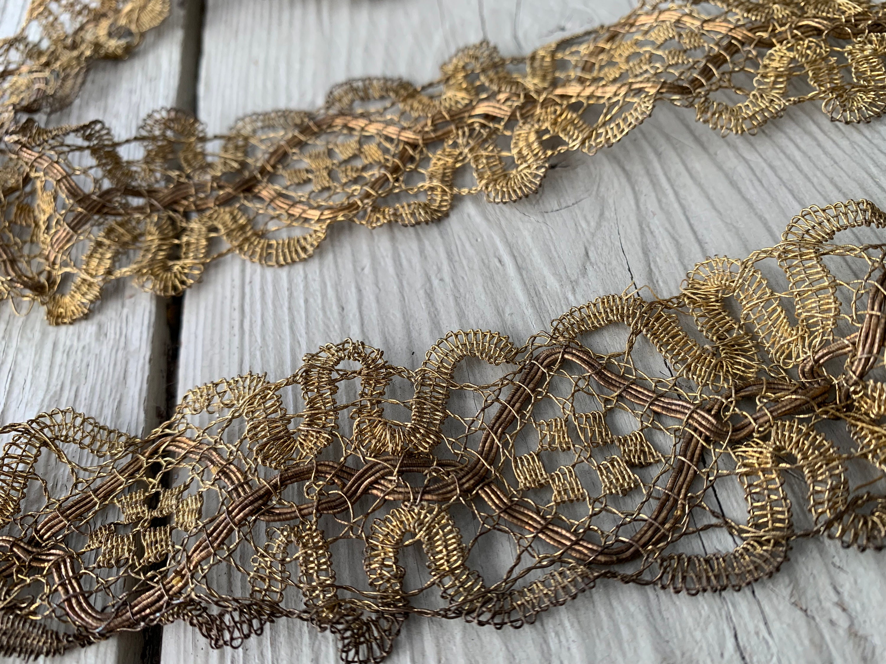 32 Inches Antique French Metallic Lace ref: A-2262 Box 7 - Etsy