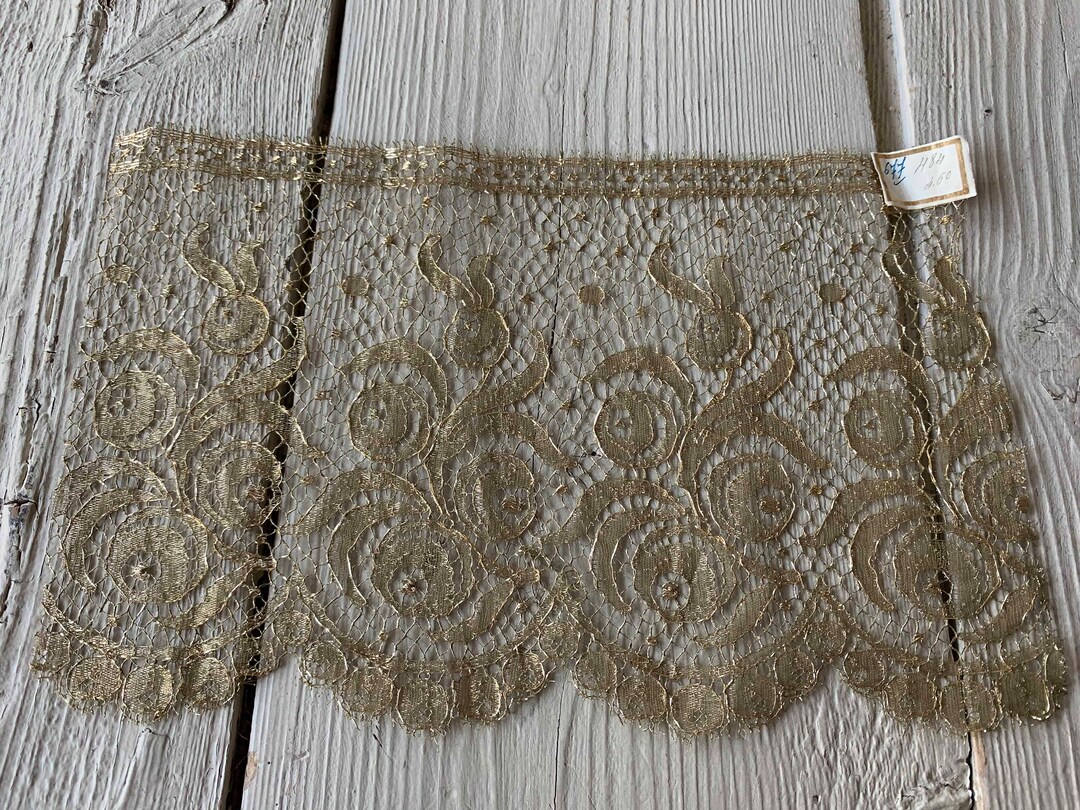 Antique French Metallic Lace Sample ref: A-3296/4 Box 4 - Etsy