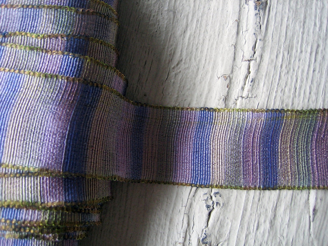X1/2 Yard Antique Rayon Ribbon Trim With Metallic Thread Edges Perfect ...