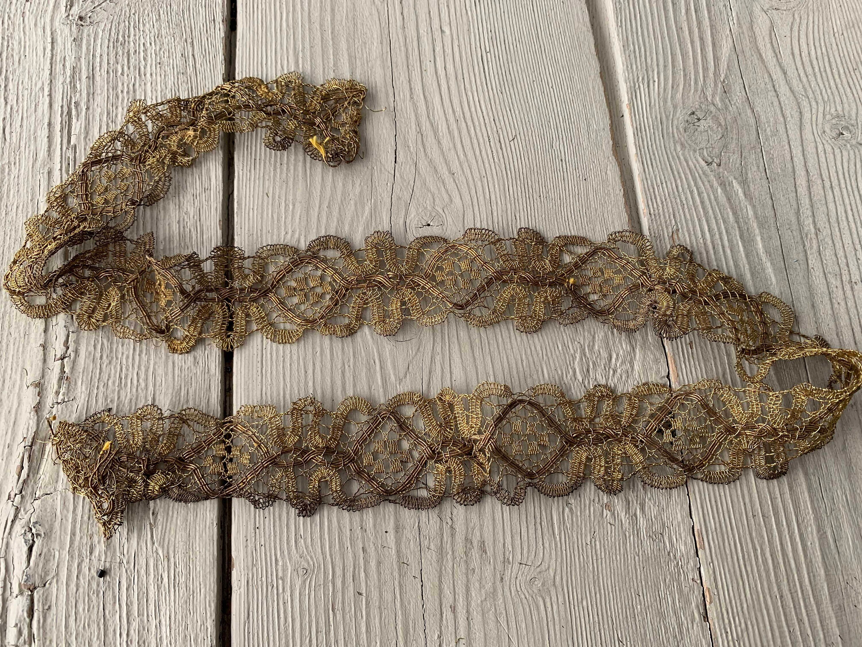 32 Inches Antique French Metallic Lace ref: A-2262 Box 7 - Etsy