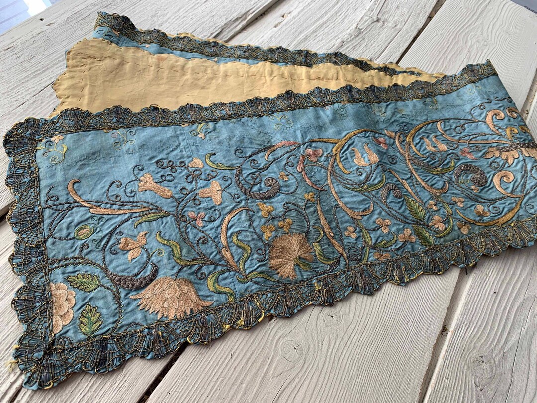 80 Inches Early 1800s to 1875 French or Italian Embroidered Runner ...