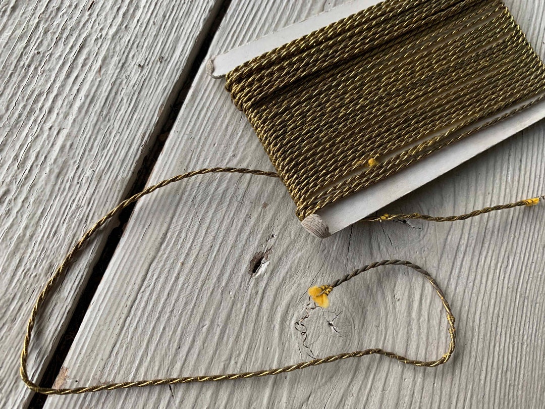 8 Yards Narrow Antique French Metallic Twisted Cording for Couching ...