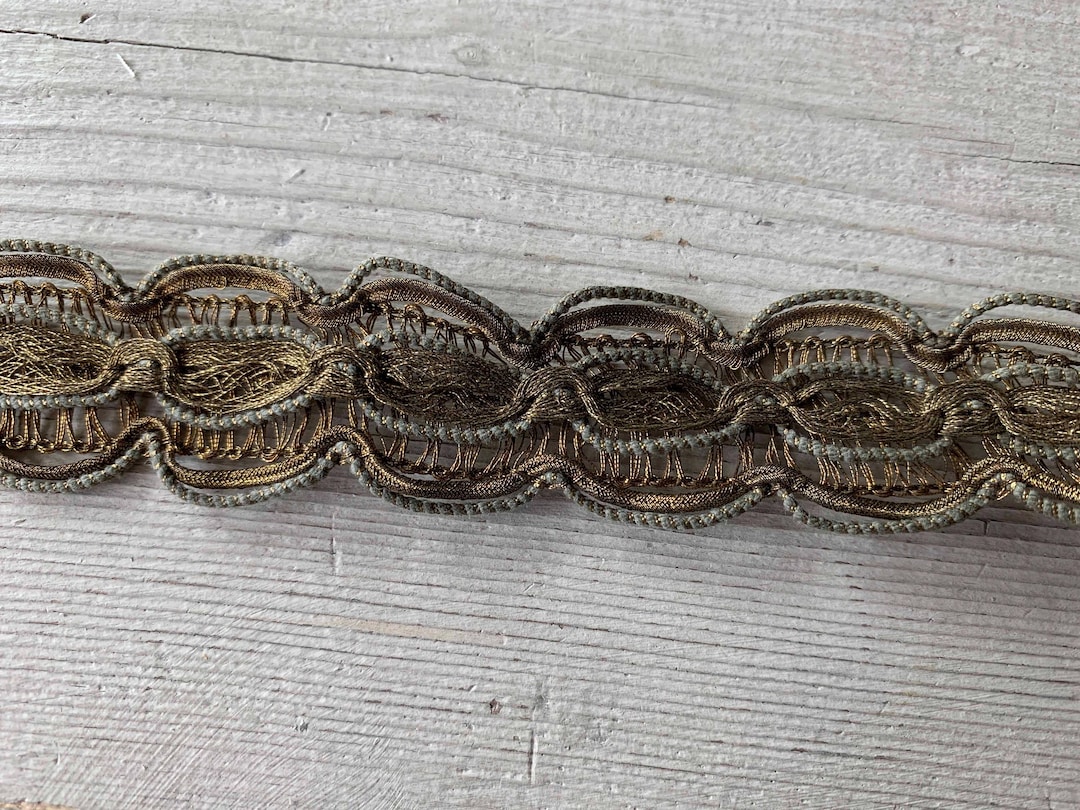15 Inches Antique Victorian Metallic Trim Please Read All Item Details ...