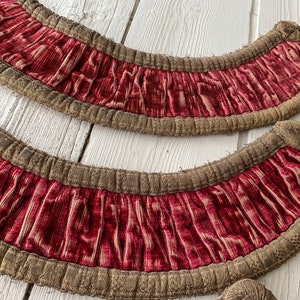 Four Shabby Antique Velvet Remnants With Metallic Trim Edgings ...