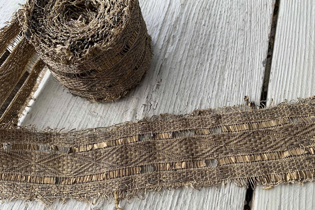 By the 1/2 Yard Antique French Georgian Gold Metallic Tinsel Trim ...