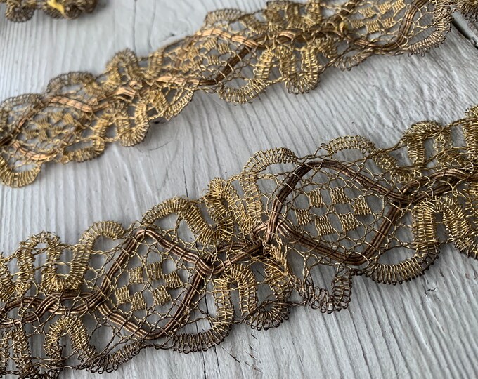 32 Inches Antique French Metallic Lace (ref: A-2262 Box 7) - Etsy