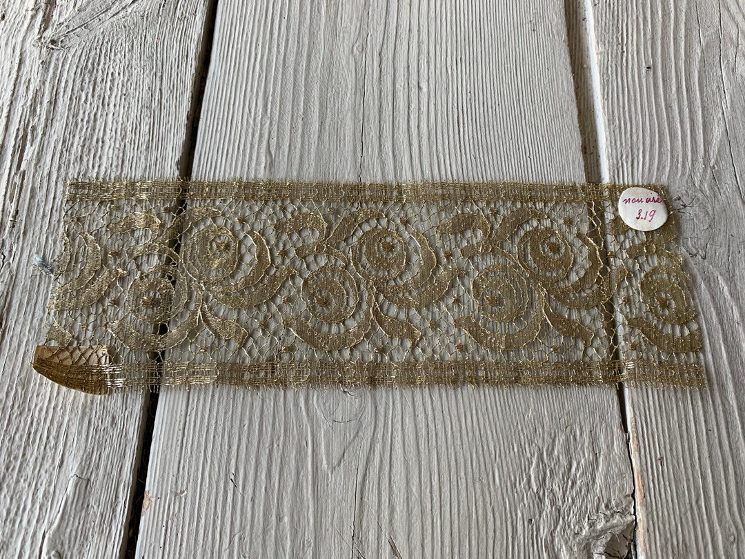 Antique French Metallic Lace Sample ref: A-3296/9 Box 4 - Etsy