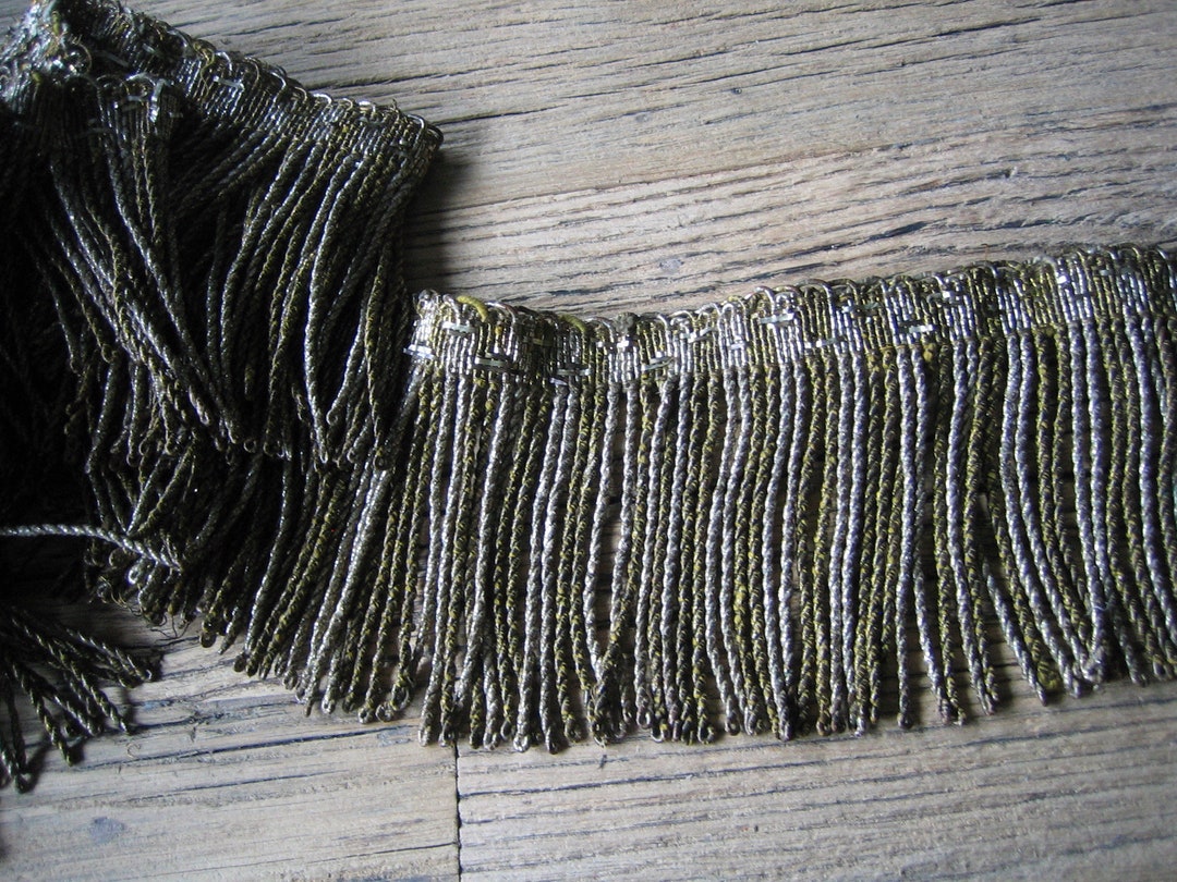 1/2 Yard 19th Century Victorian Metallic Fringe Cotton Cording Wrapped ...