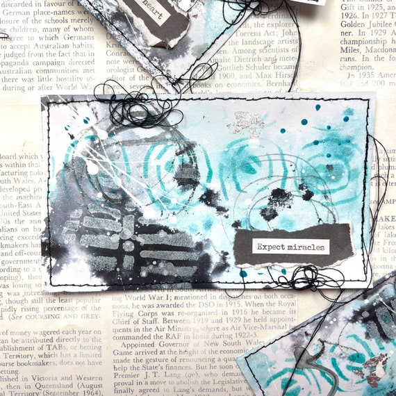 Index Card Mixed Media Handmade Index Card Journal Cards - Etsy