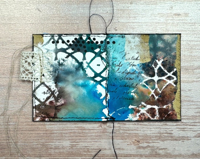 Mixed Media Index Card,handmade Index Card, Journal Cards, Junk Journal ...