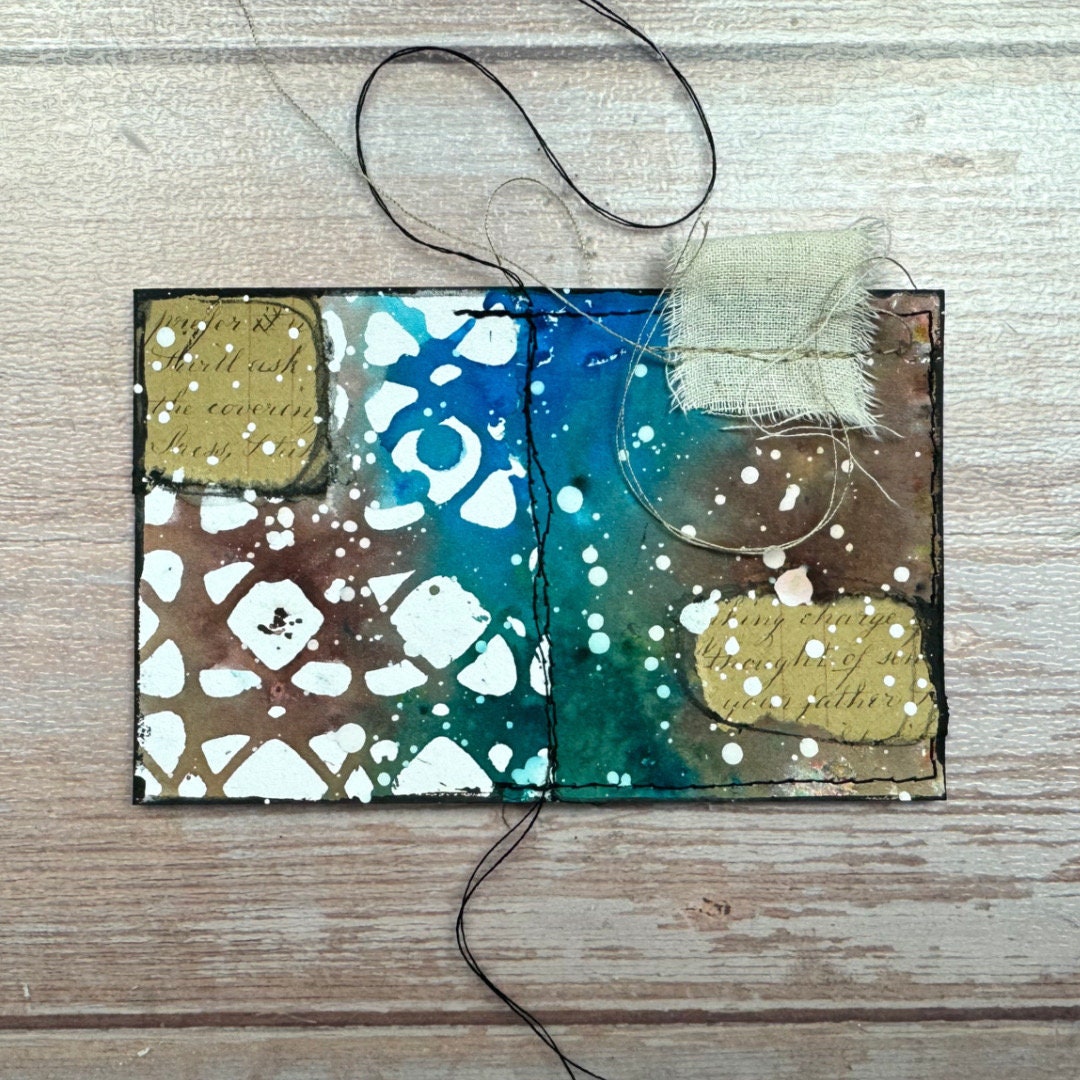 Mixed Media Index Card,handmade Index Card, Journal Cards, Junk Journal ...