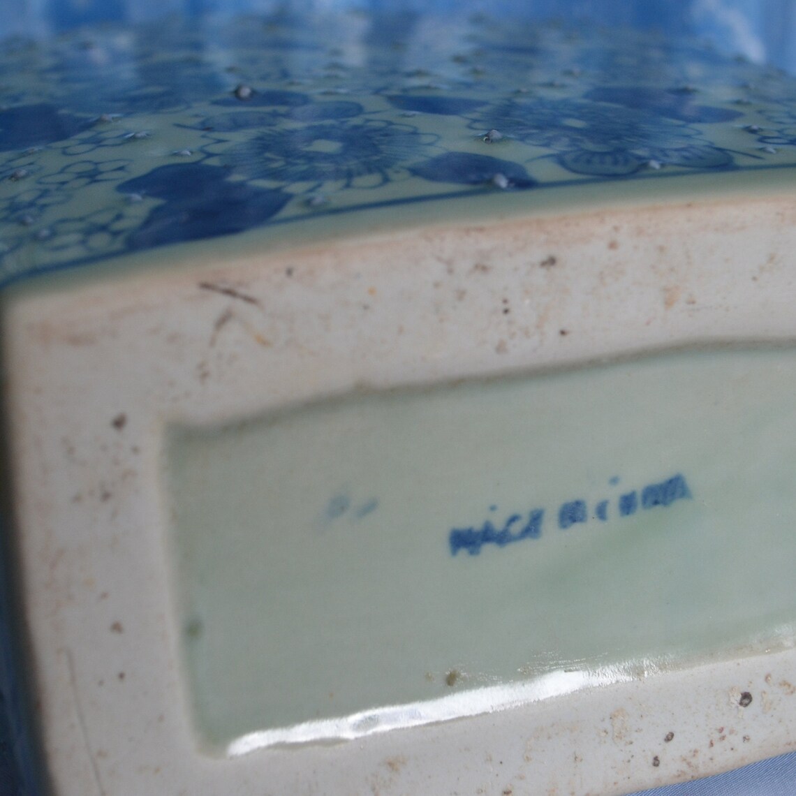 Rectangular Vase With Handles Blue Home Decor. Great Vintage. - Etsy