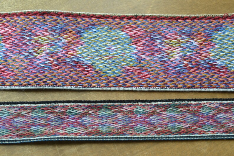 Wide Jacquard Ribbon Navy Tan Burgandy and Gray or Extra | Etsy