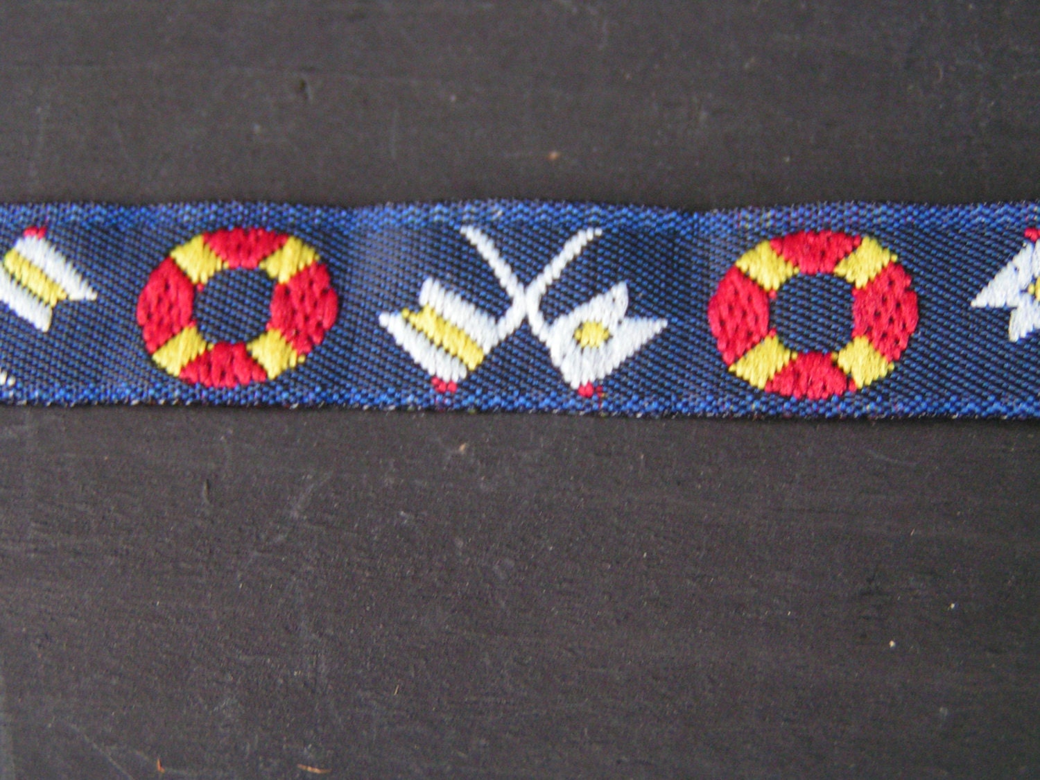 5 yards Jacquard Nautical Ribbon Life Savers and Nautical | Etsy