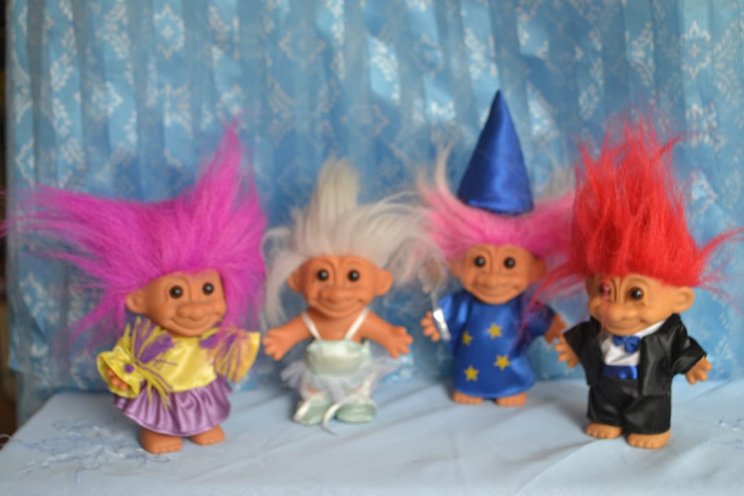 Vintage Russ Troll Dolls: 5" Cheerleader, Ballerina, Wizard, Tuxedo - Etsy