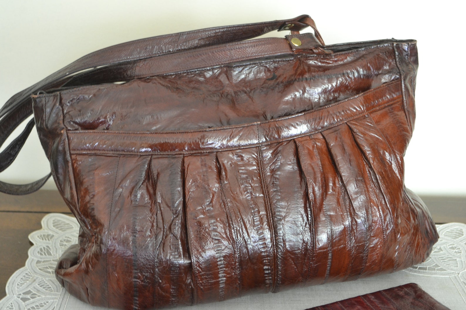 Brown Eel Skin Shoulder and Handbag Included Are Matching Eel - Etsy