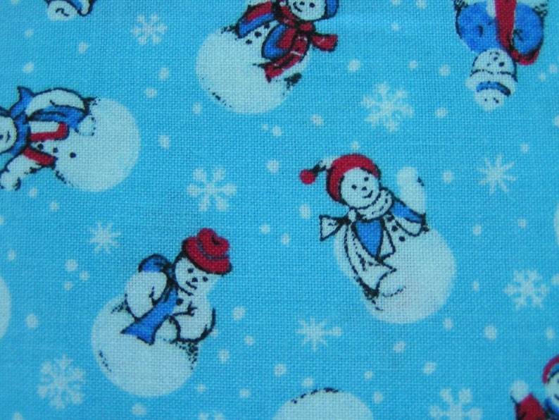 SNOWMEN Cotton Fabric for your winter crafting and holiday | Etsy