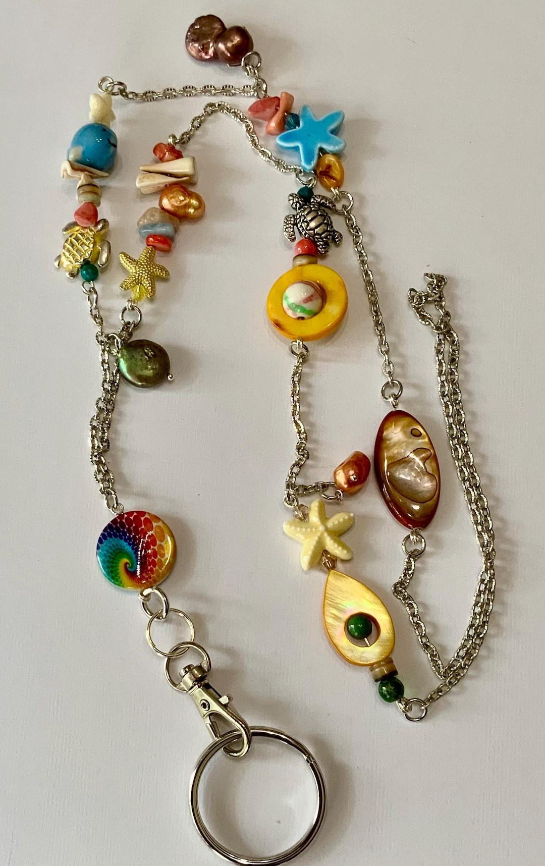 Ocean Theme ID Badge Lanyard: Mother Pearl, Freshwater Pearl Corals ...