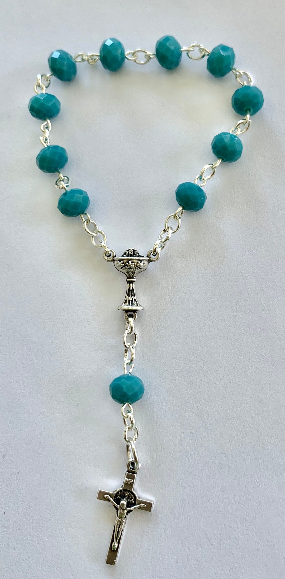 17RCR402 First Communion Pocket Rosary With St. Benedict Cross, Pocket ...