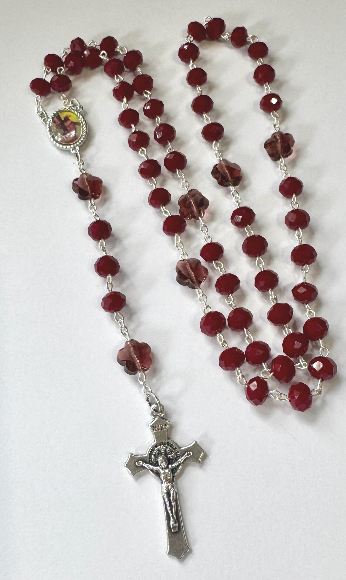 Black Nazarene Rosary: Maroon Poong Nazareno With Saint Benedict ...