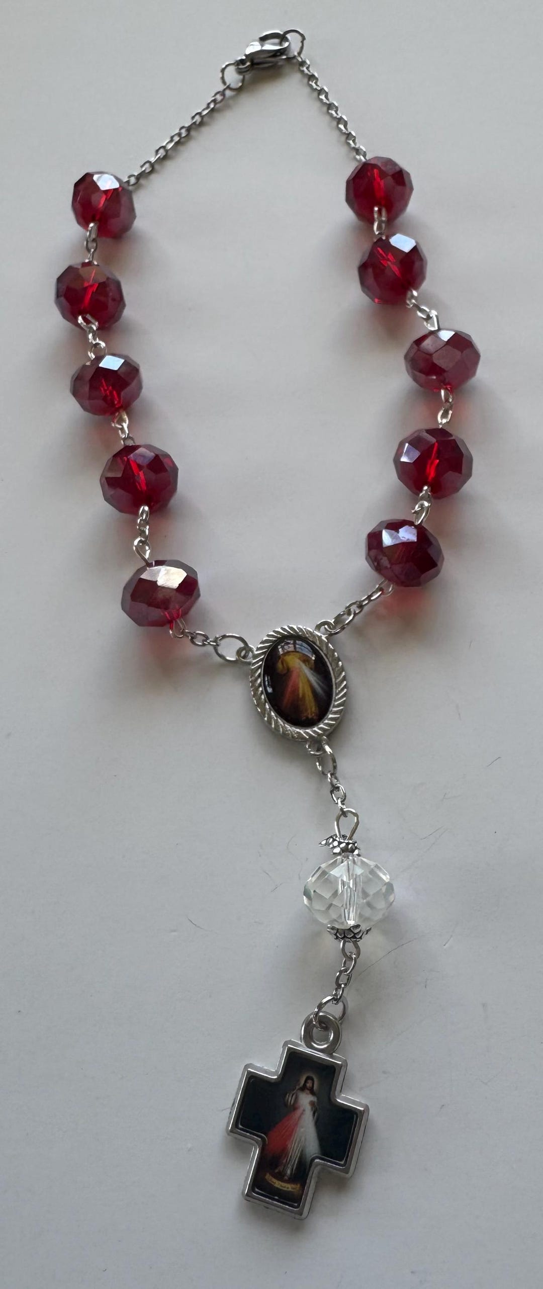 CCR 2401 Crystal Red Divine Mercy Auto/car Rosary Divine Mercy Auto ...