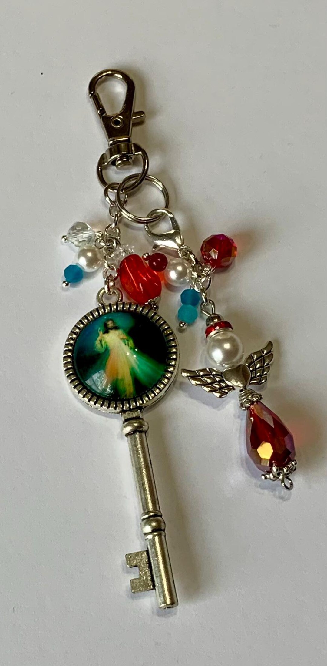 Divine Mercy Key Charm: Divine Mercy Keychain Catholic Devotional ...