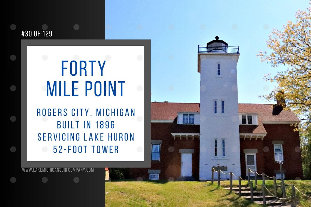 Forty Mile Point - Michigan Lighthouse Small Photo Print Trading Card ...