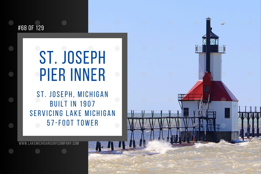 St. Joseph Pier Inner - Michigan Lighthouse Small Photo Print Trading ...