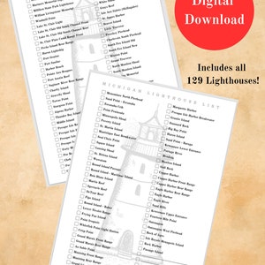 Michigan Lighthouse Checklist Printable Download Pdf, Png, Svg Files ...