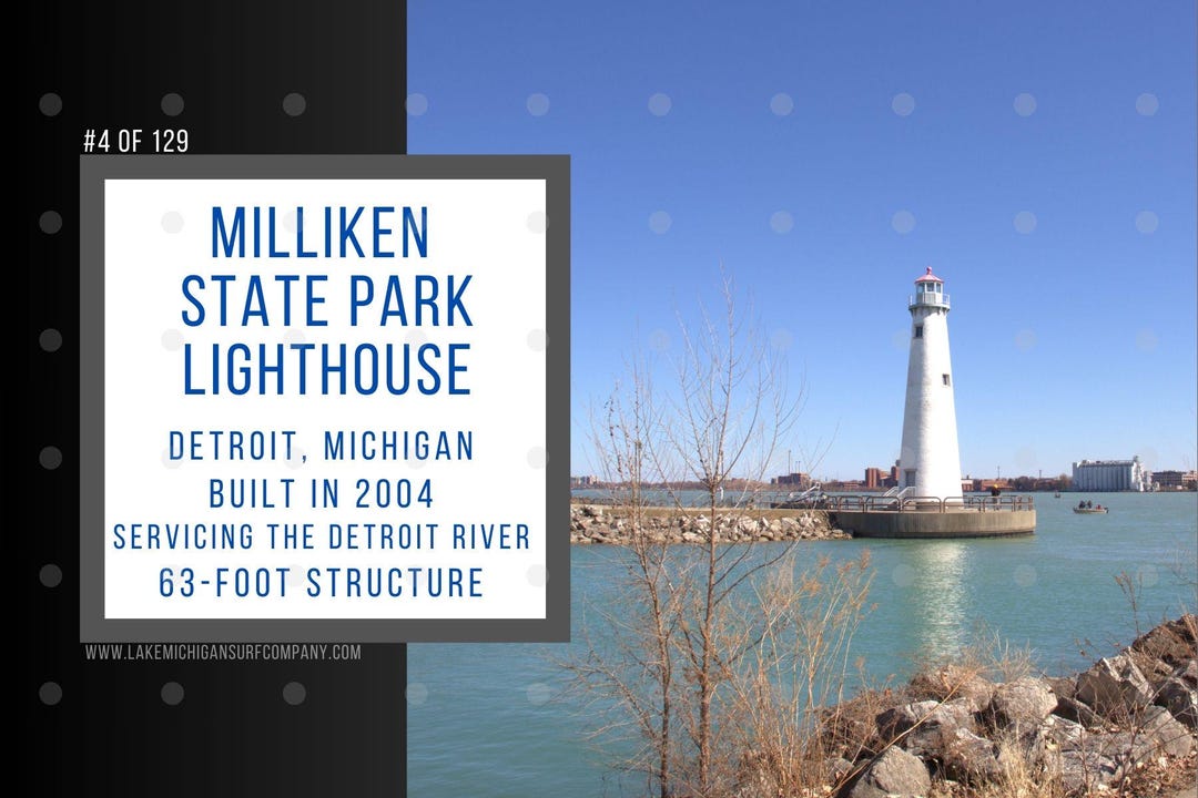 Milliken State Park Lighthouse Photo Michigan Lighthouse Small Photo ...