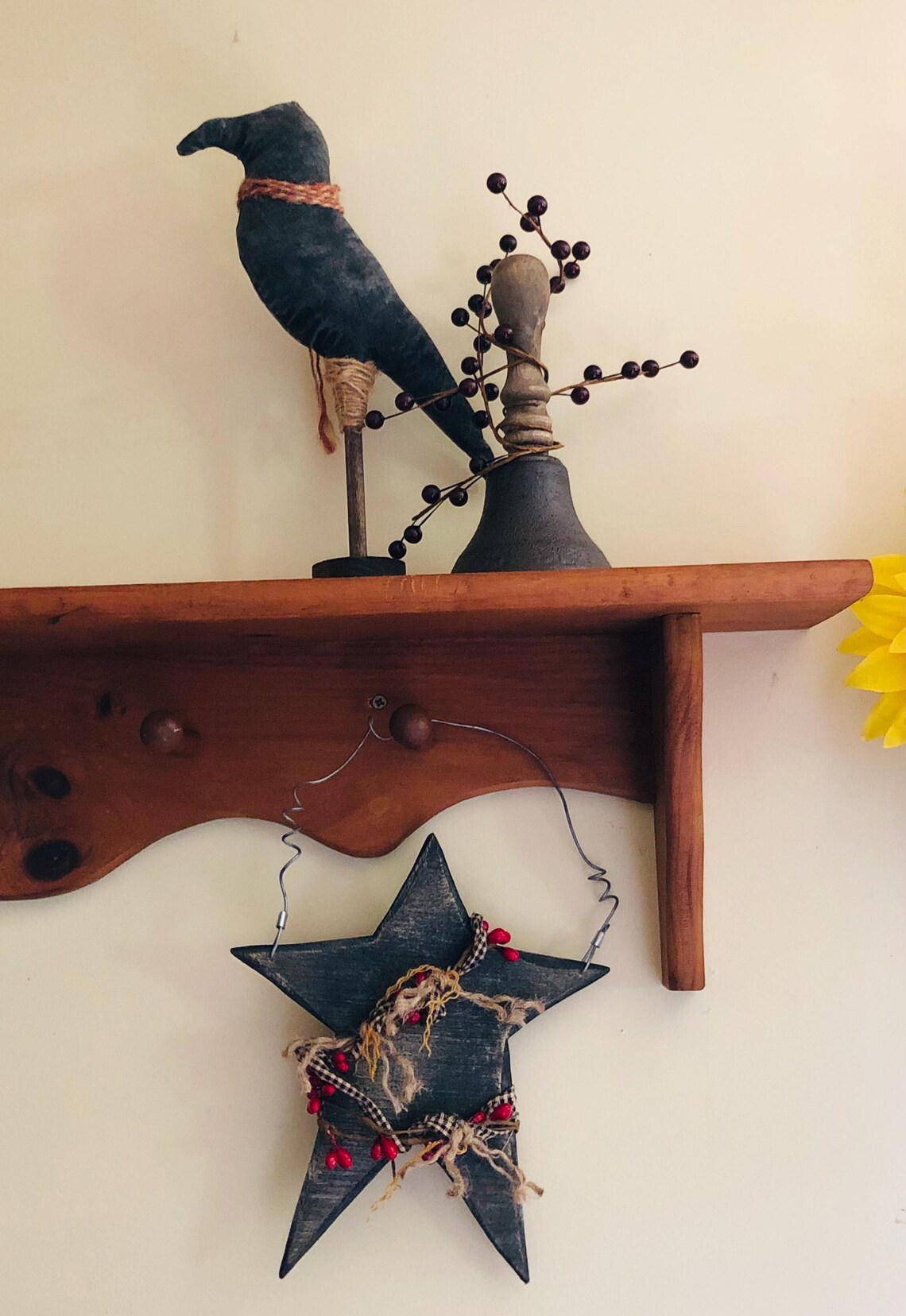 Primitive Wooden Black Star/ Rustic Farmhouse Star / Rustic Country ...