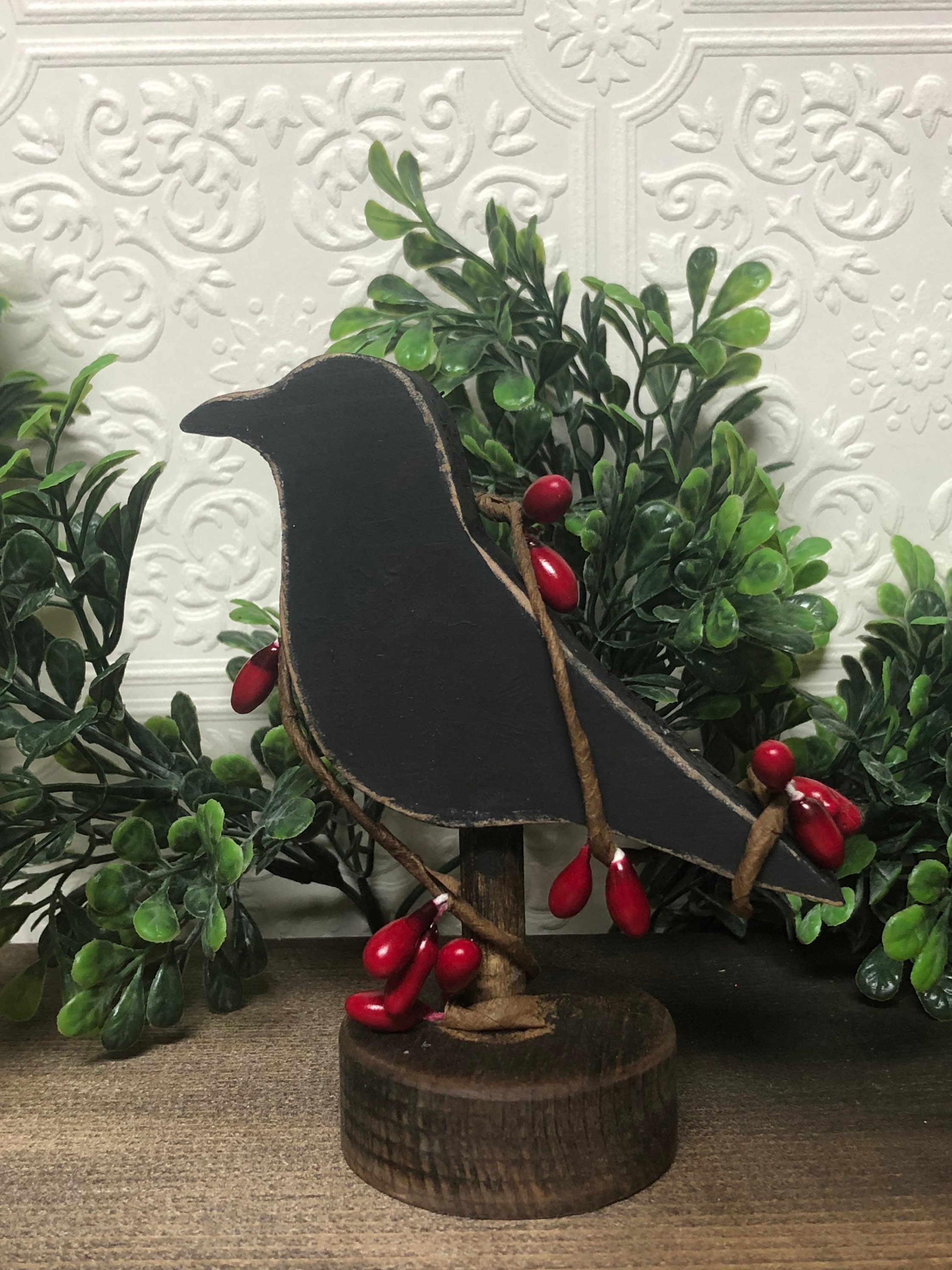 Primitive Crow Decor, Rustic Farmhouse Shelf Sitters - Set of 2 - Etsy
