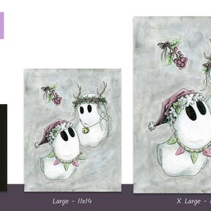 164- Holiday Spirits, Ghosts Boo, Christmas Fantasy Art Print - Etsy