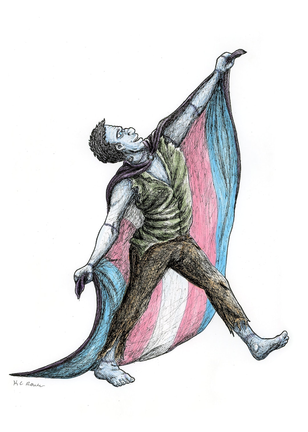 071 - Pride Monsters Transgender Frankenstein Horror Fantasy LGBTQ Art ...
