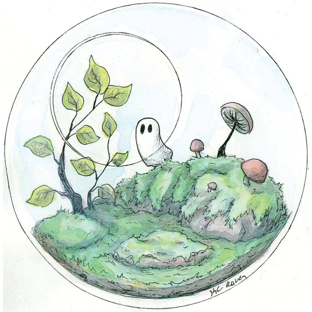 177 - Boo Plant Terrarium Mushrooms Sticker - Etsy