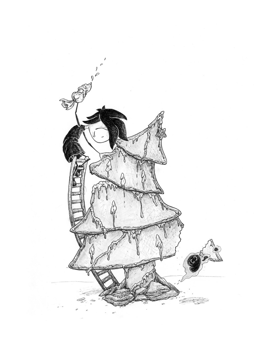 146 - Emo Boy : Gingerbread Tree - Surreal Art Print - Etsy