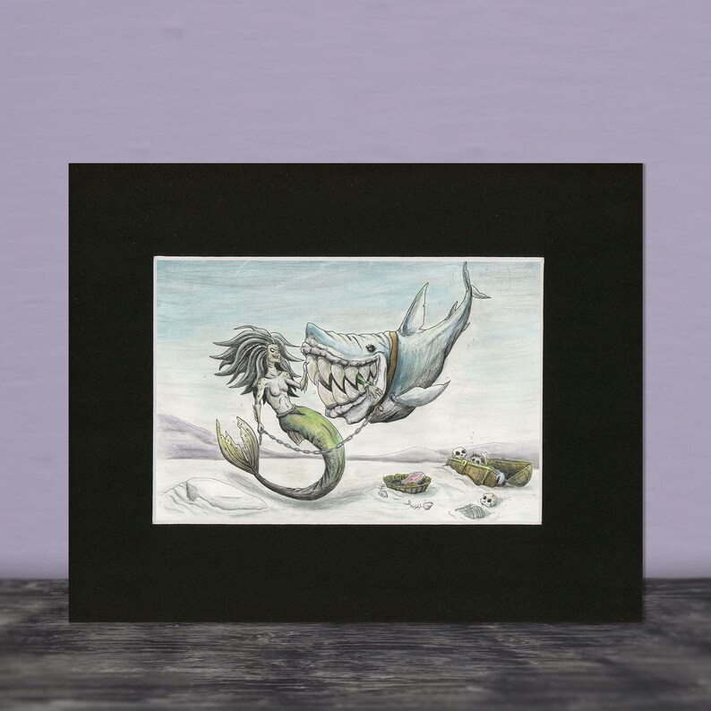 104 Mermaid Shark Park, Mythical Sea Creatures Art Print - Etsy