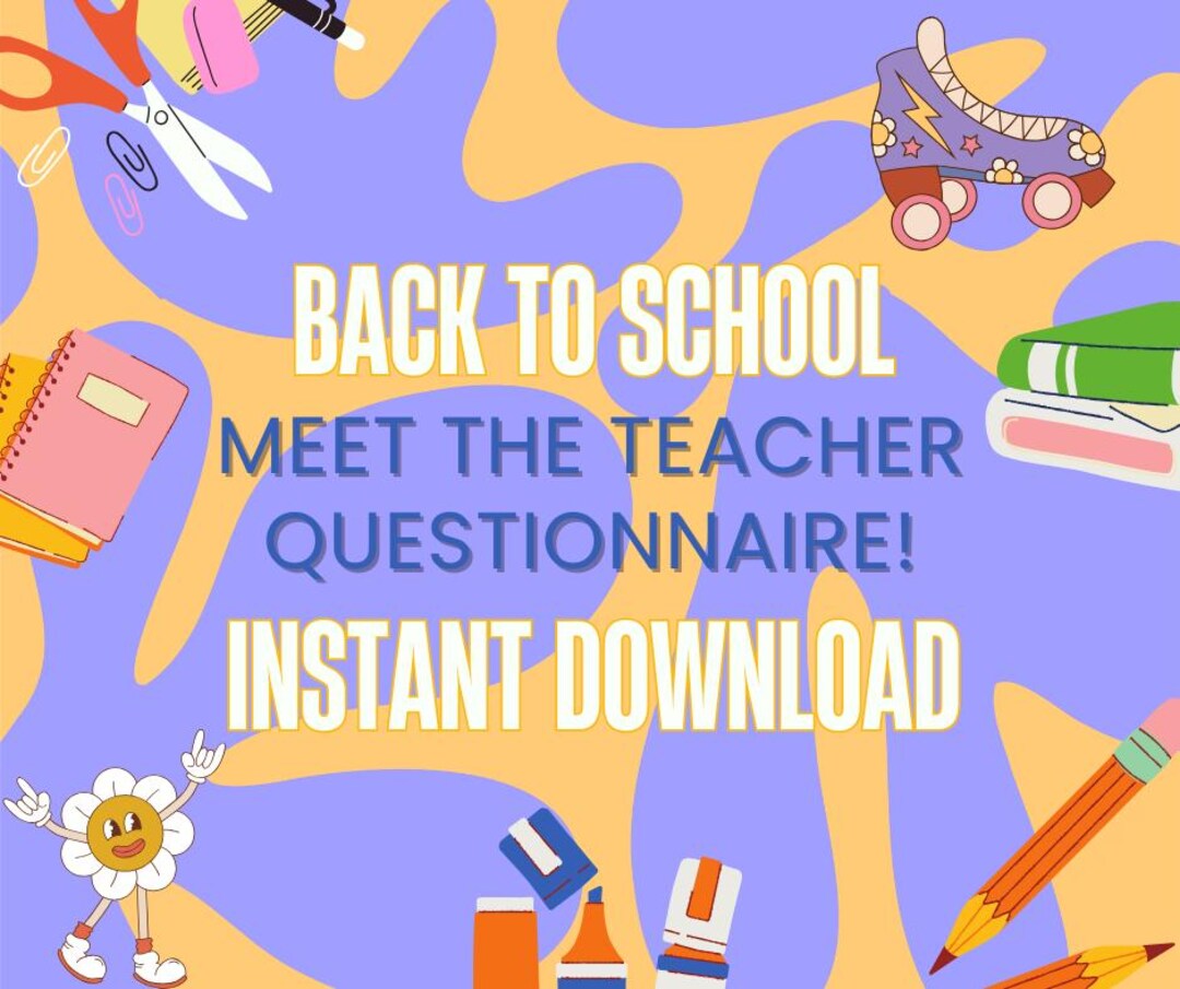 Meet the Teacher Printable – All About My Teacher Questionnaire (PDF ...
