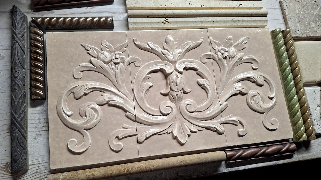 Backsplash 'mural' Ceramic Tile or Decorative Centerpiece, 9.5 X 17.5 ...