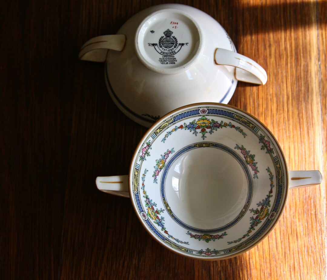 Vintage Minton Bouillon Cups: Princess Yellow Flower Pattern, England ...