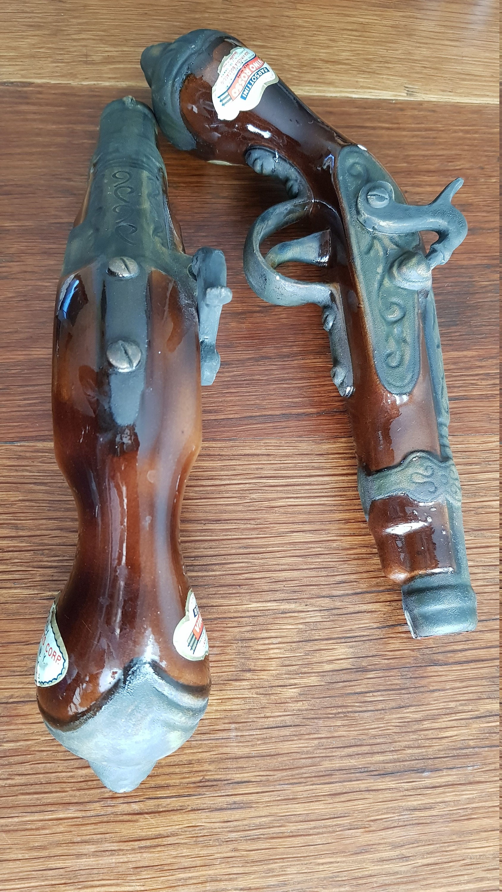 Rare Vintage Duo of Barsottini Vino Rosso Ceramic Glass Gun Musket ...