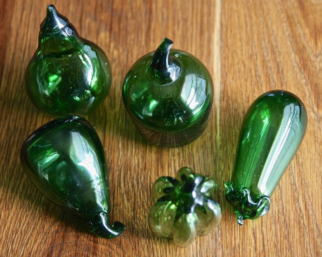 Vintage Green Glass Vegetable Paperweights: Fall Harvest Set of 5 - Etsy
