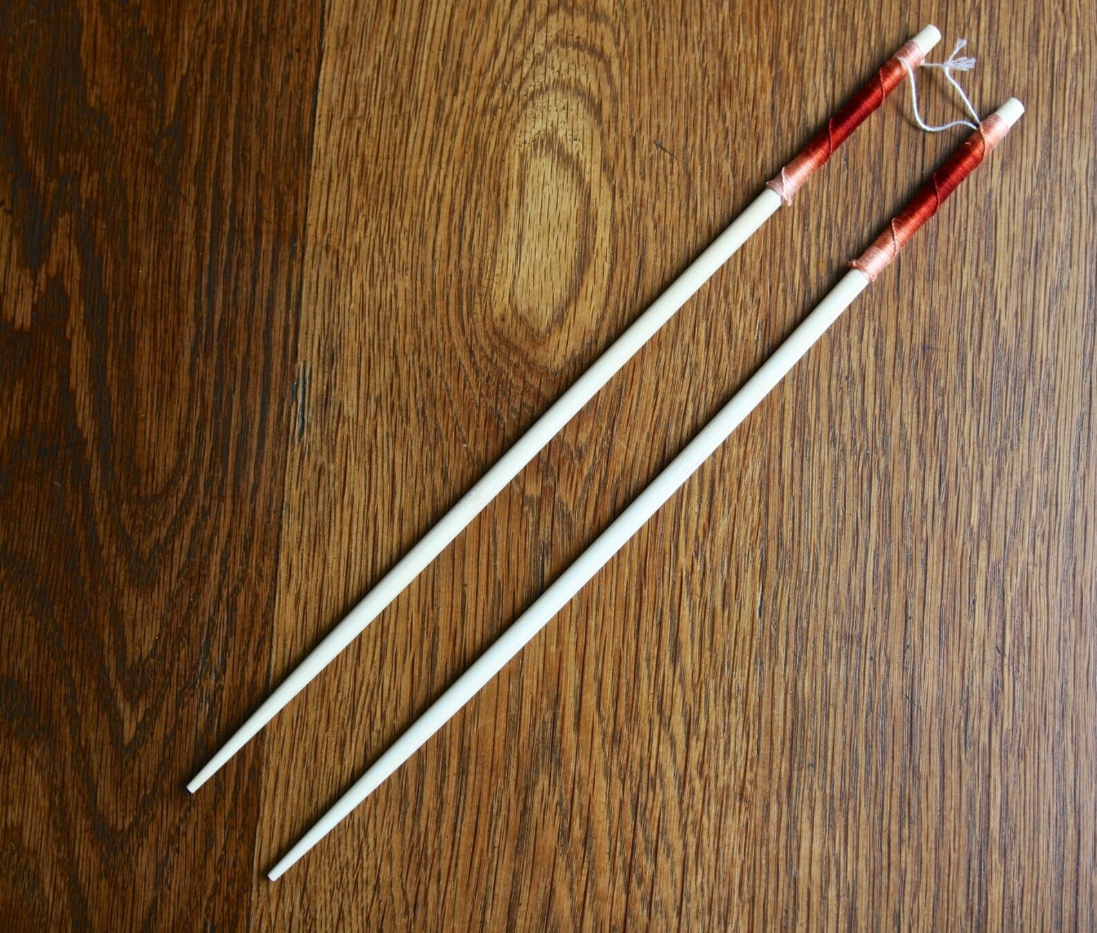Hand Decorated Pair of Long Cooking Bamboo Chopsticks by Flower Power ...