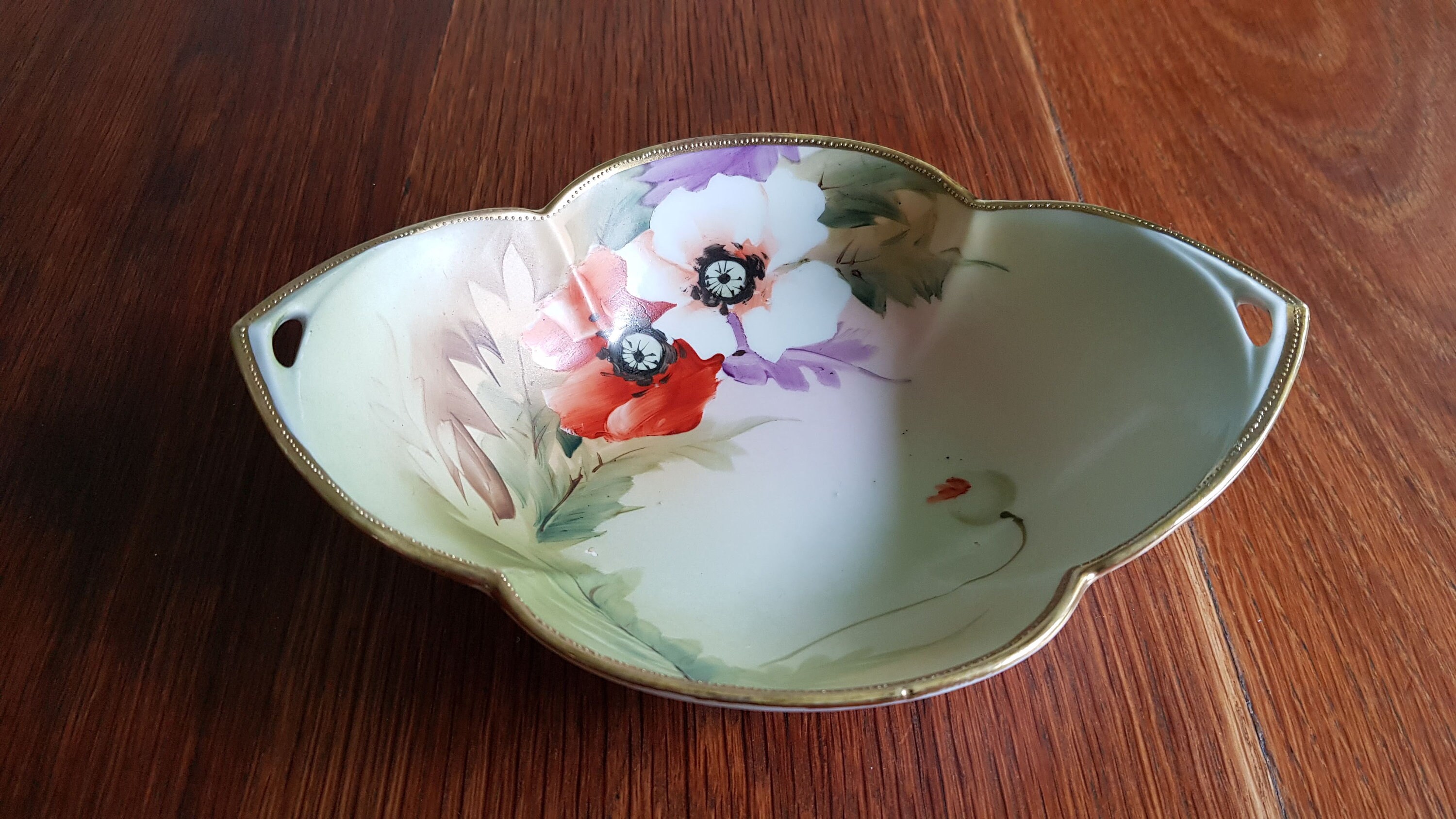 Antique Nippon Hand Painted Poppy and Gold Trim Bowl - Etsy