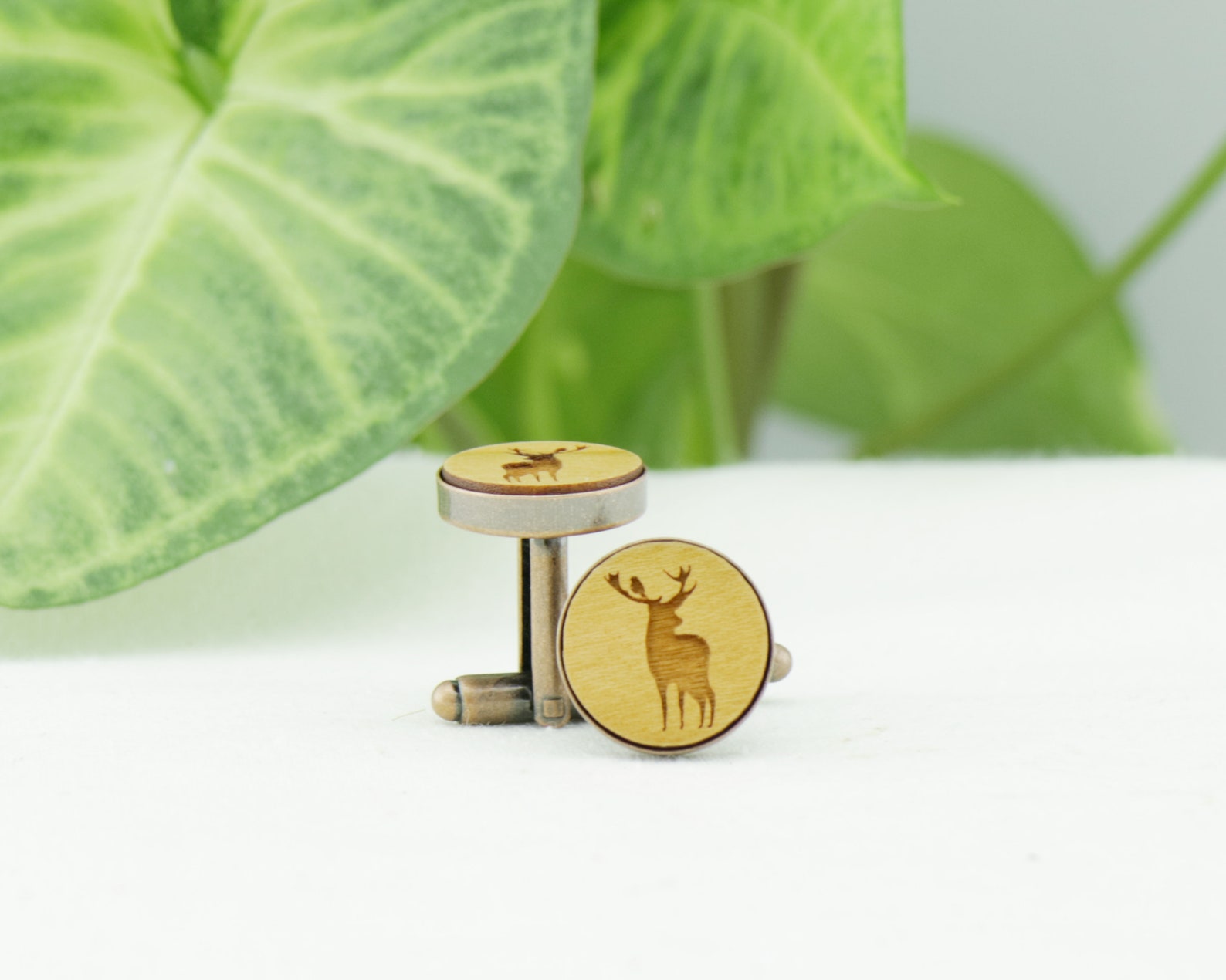 Stag Wood Cufflinks - Woodland Cufflinks - Rustic Wedding - Woodland ...