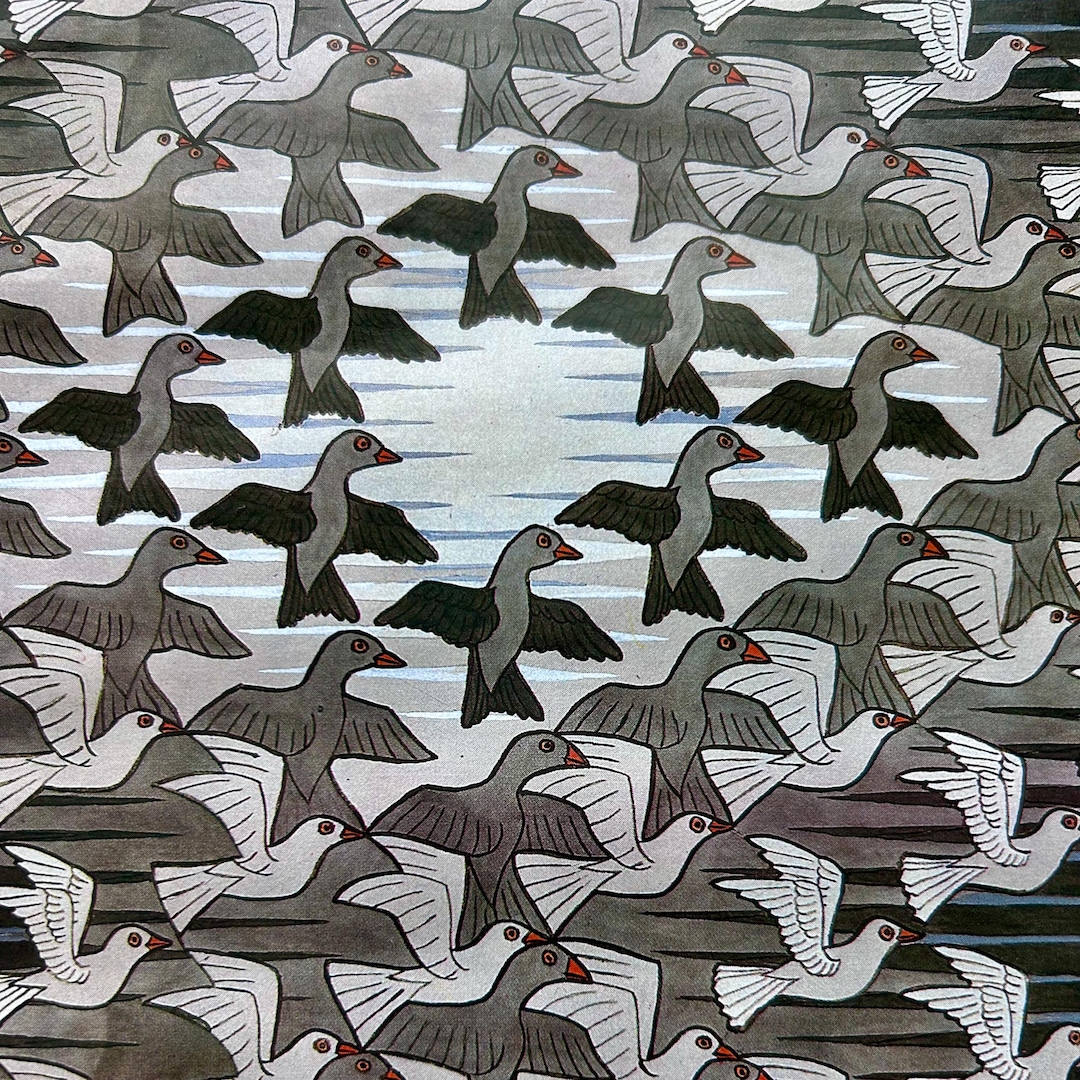 M.C. Escher Birds Design Paper: Art Deco Collage Sheets (11" X 8.5") - Etsy