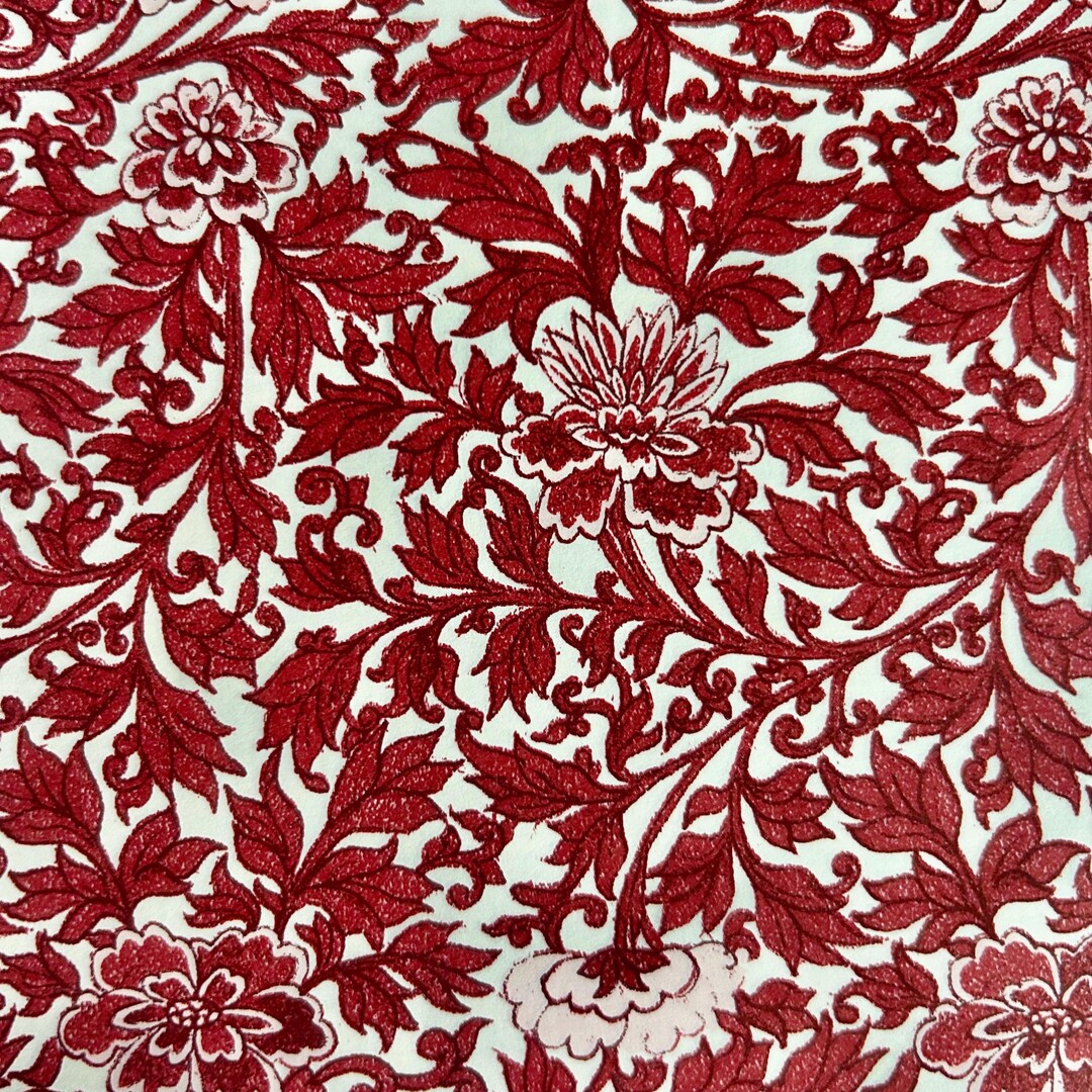 Red Floral Decoupage Paper: Scrapbooking Collage Sheets (5x4.25