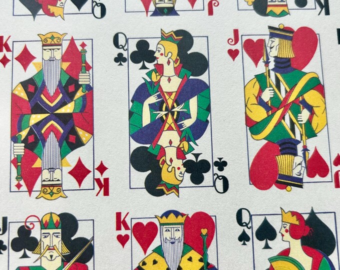 Playing Cards Decoupage Paper: Kings & Queens Collage (2 Sheets) - Etsy