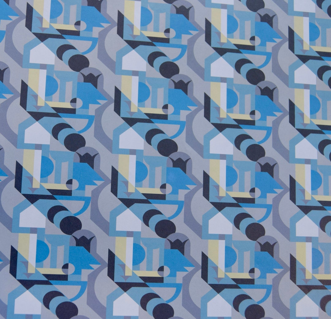 Art Deco Decoupage Paper: Blue & Grey Collage Sheets (8.5 X 11) - Etsy