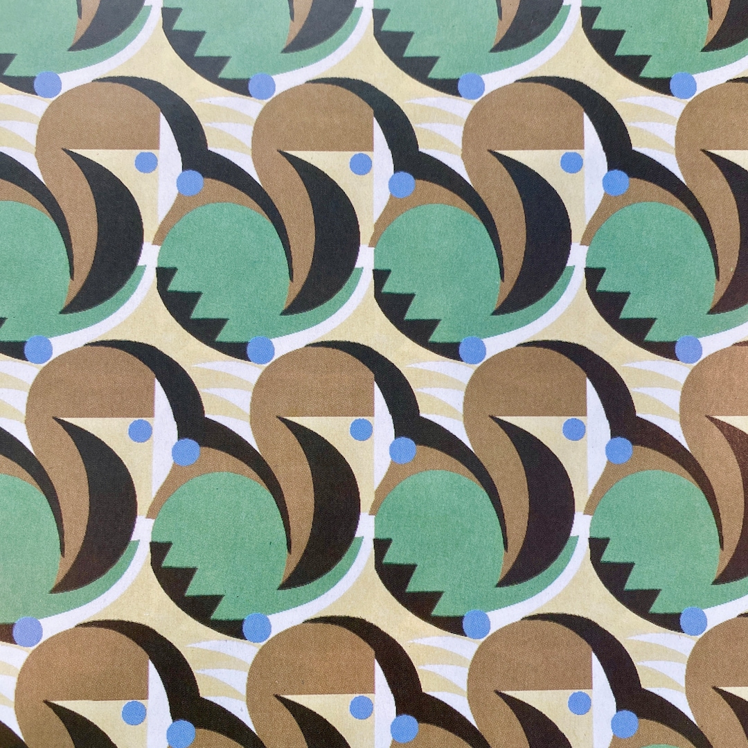 Art Deco Paper, Abstract Design in Green and Brown, Decoupage Paper ...